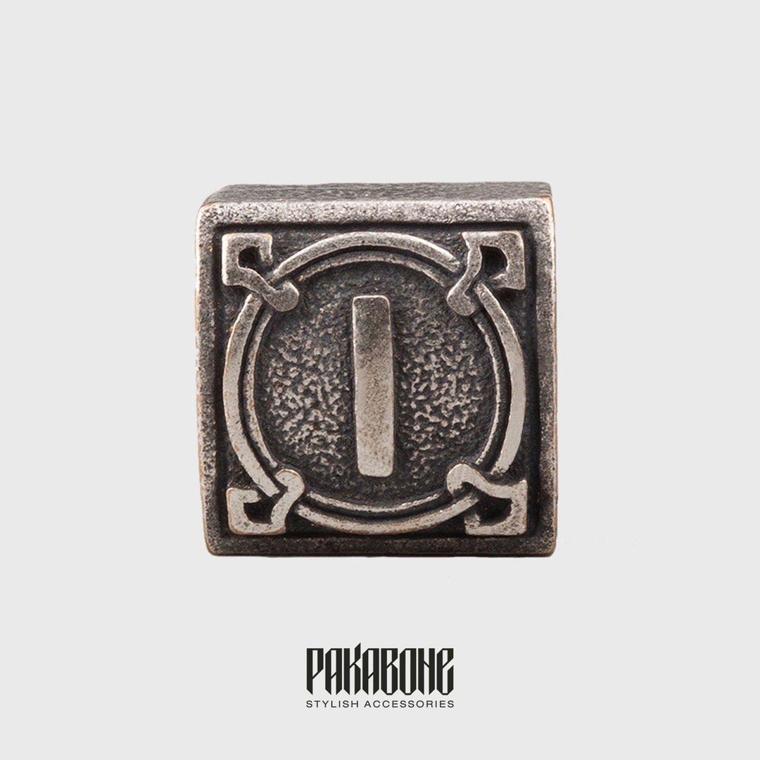 Isa Isaz Rune Silver-plated Bronze Charm for Viking Bracelet Midgard ...