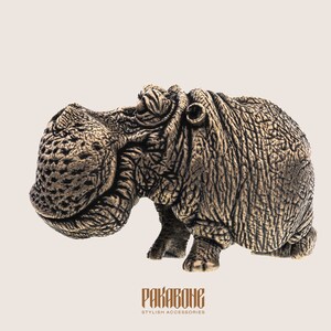 Bronze Miniature Hippopotamus Bronze Figurine Hippo collectible ...