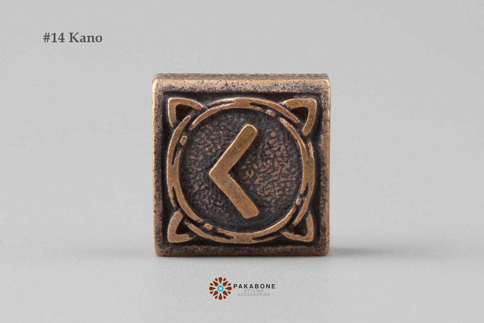 Kaunan Kano Rune Bronze Charm for Viking Bracelet Midgard - Etsy