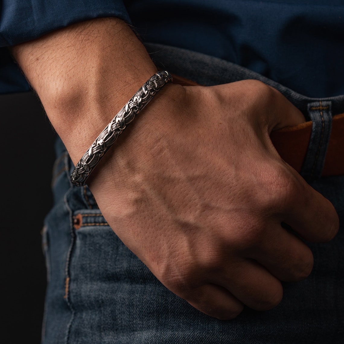 Viking Bracelet Jellinge Style With Dragon's Head - Etsy