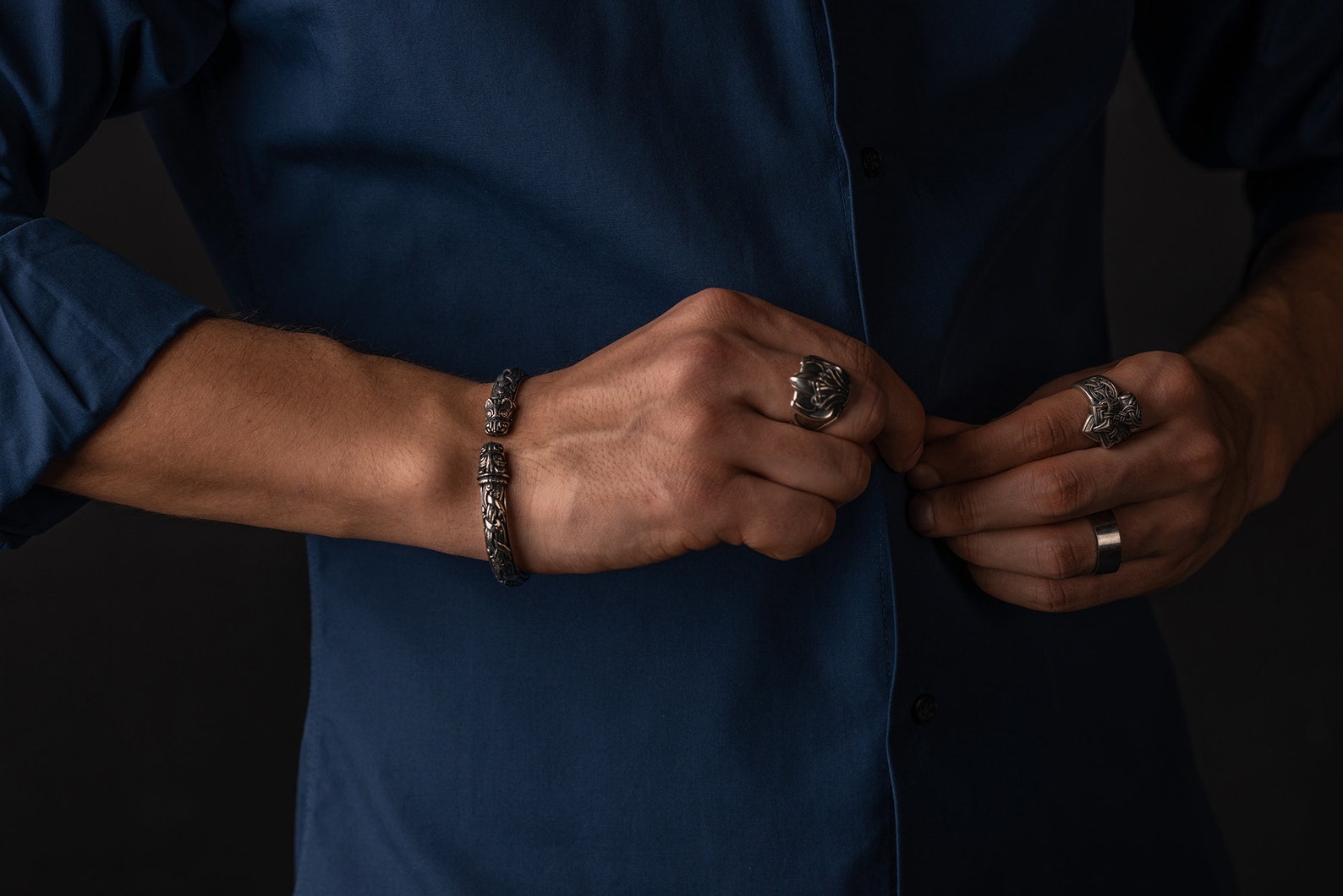 Viking Bracelet Jellinge Style With Dragon's Head - Etsy