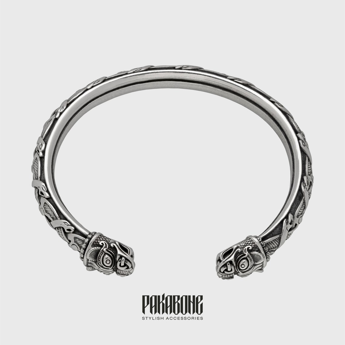 Viking Bracelet Jellinge Style With Dragon's Head - Etsy