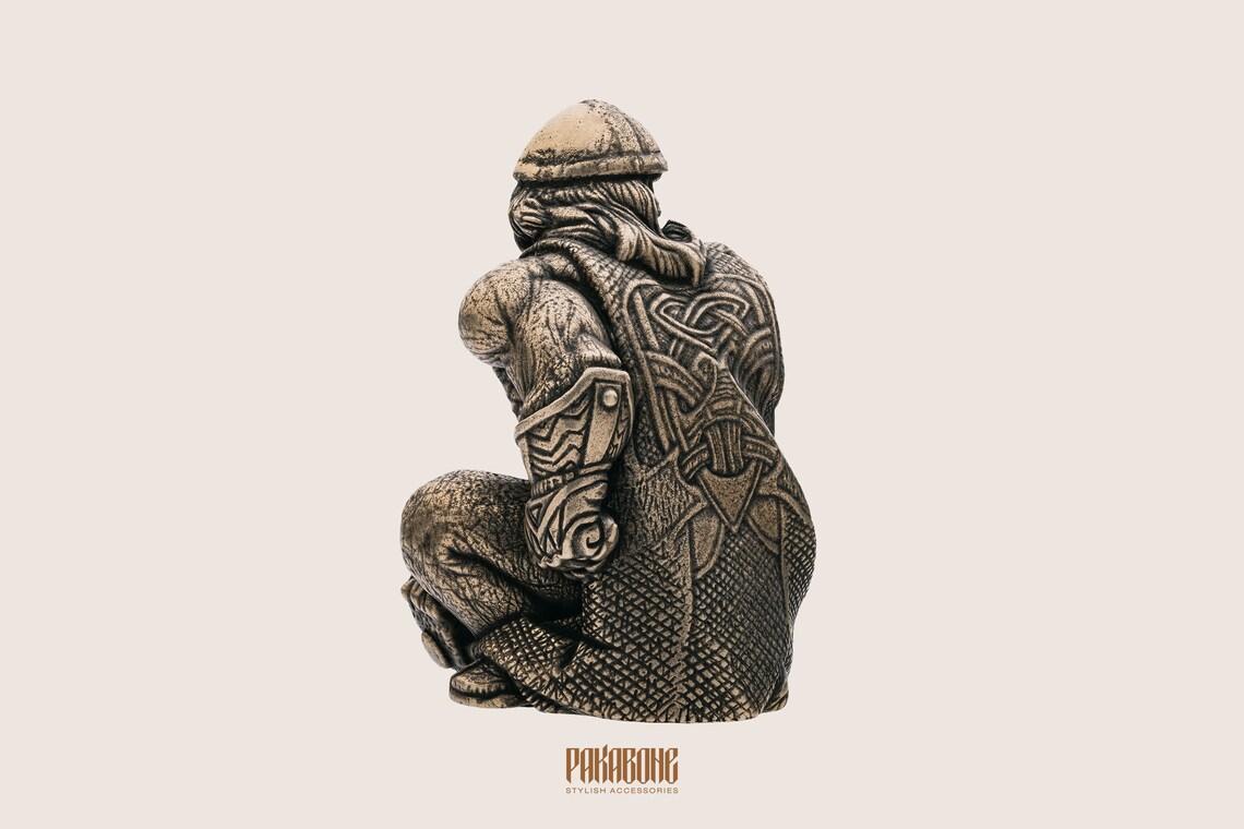 Thor Bronze Figurine With Hammer Thor Statue With Mjolnir - Etsy