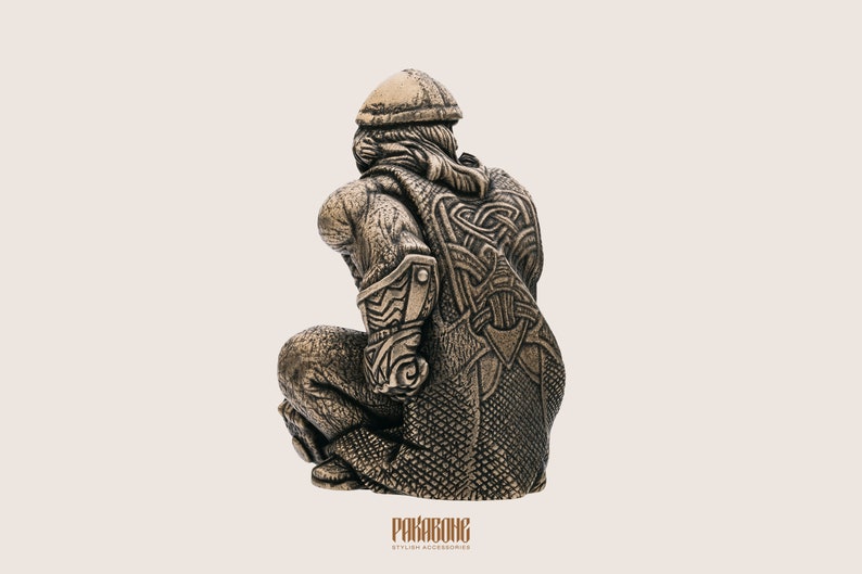 Thor Bronze Figurine With Hammer Thor Statue With Mjolnir - Etsy