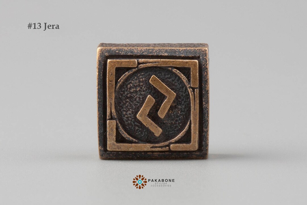Jera Jeran Rune Bronze Charm for Viking Bracelet Midgard - Create ...
