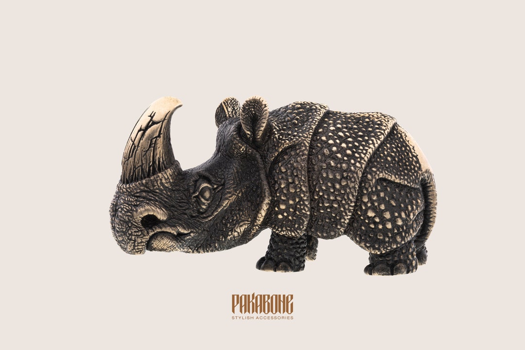 Bronze Miniature Rhino Bronze Figurine Rhinoceros - Etsy