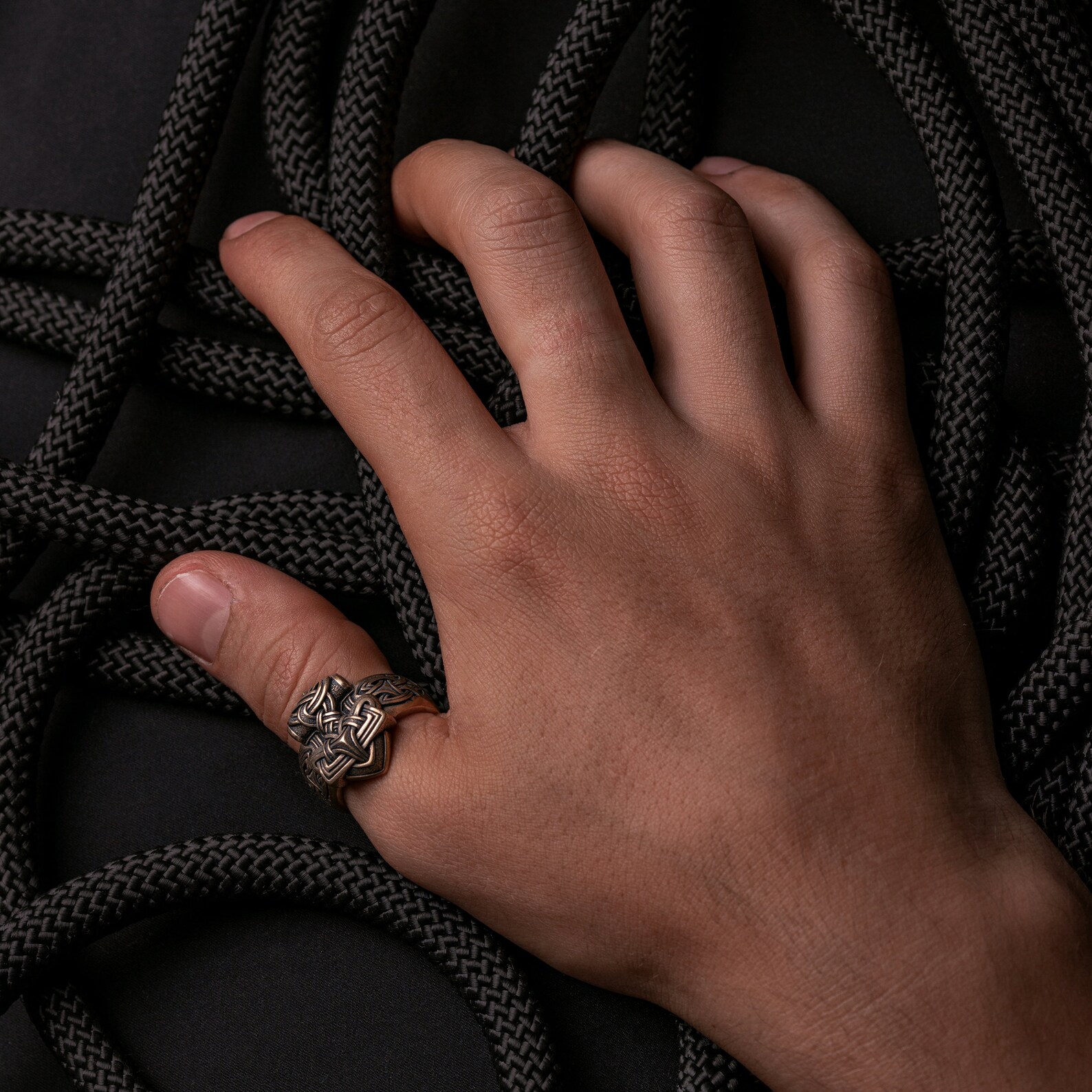 Viking Ring Thor's Hammer Norse Style Viking Jewelry for Men Women 001 ...