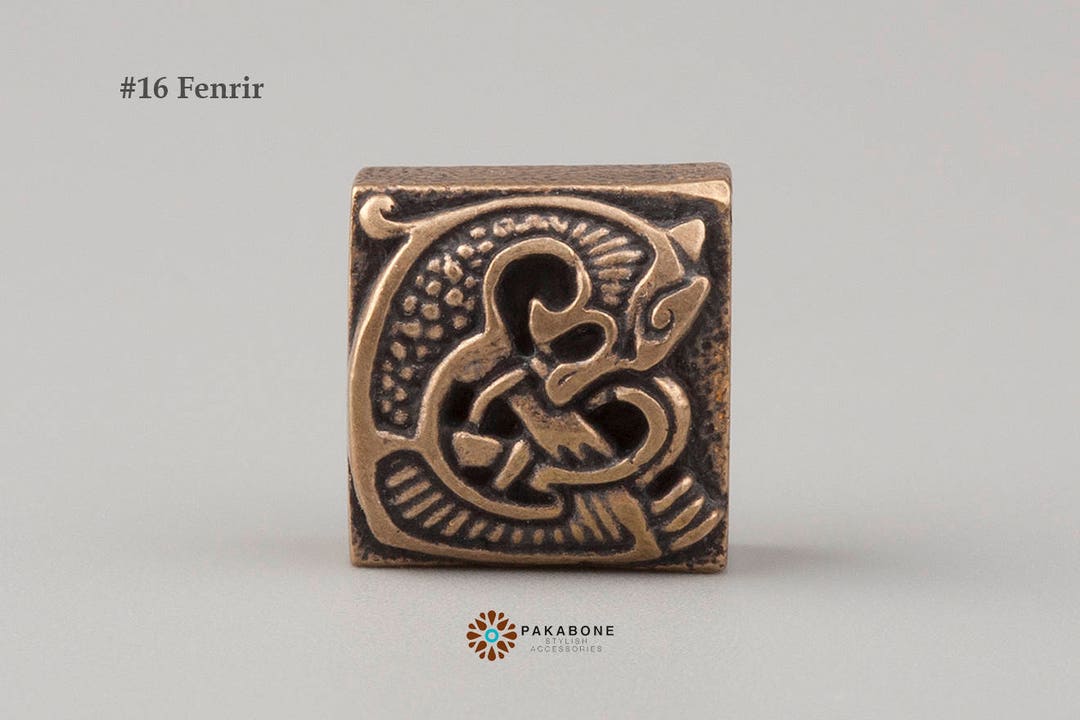 Fenrir Bronze Charm for Viking Bracelet Midgard - Create Yourself ...