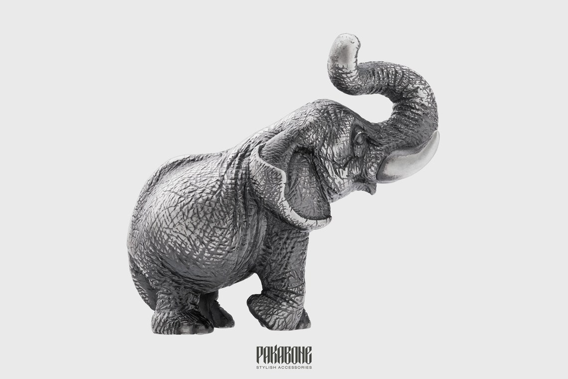 Figurine Elephant Silver Miniature Elephant Collectible - Etsy