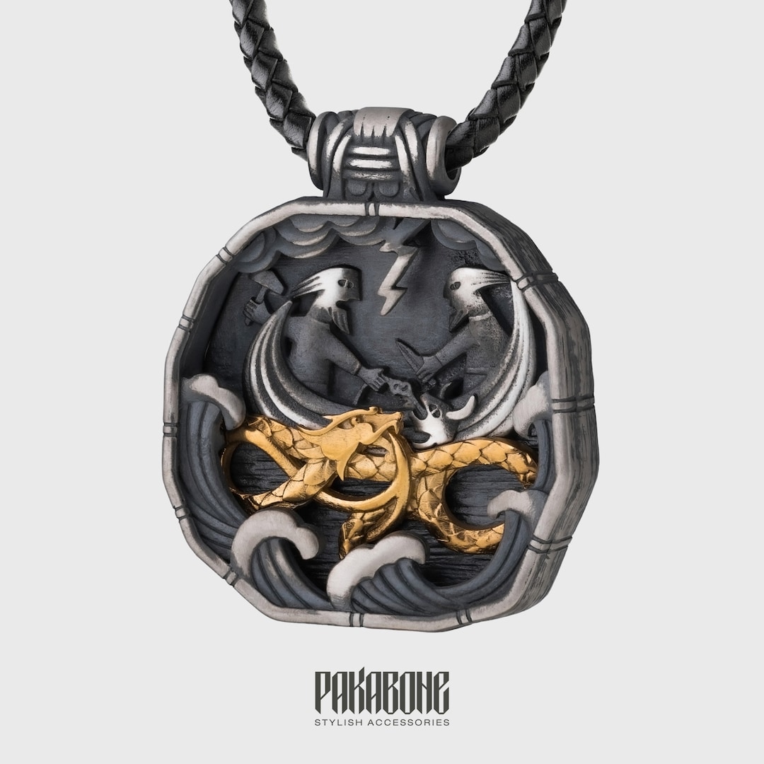 Viking Pendant Thor's Fishing Trip Viking Jewelry Unique 3D Design ...