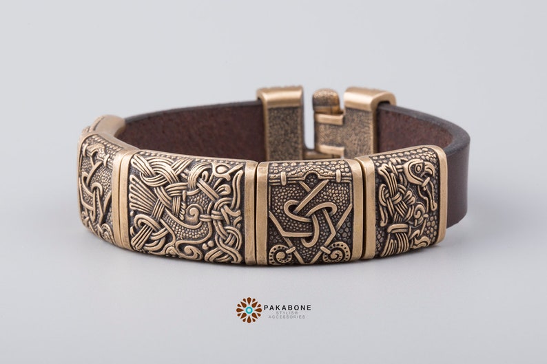 Viking Bracelet Mammen Style With Bronze Charms: Hugin - Etsy