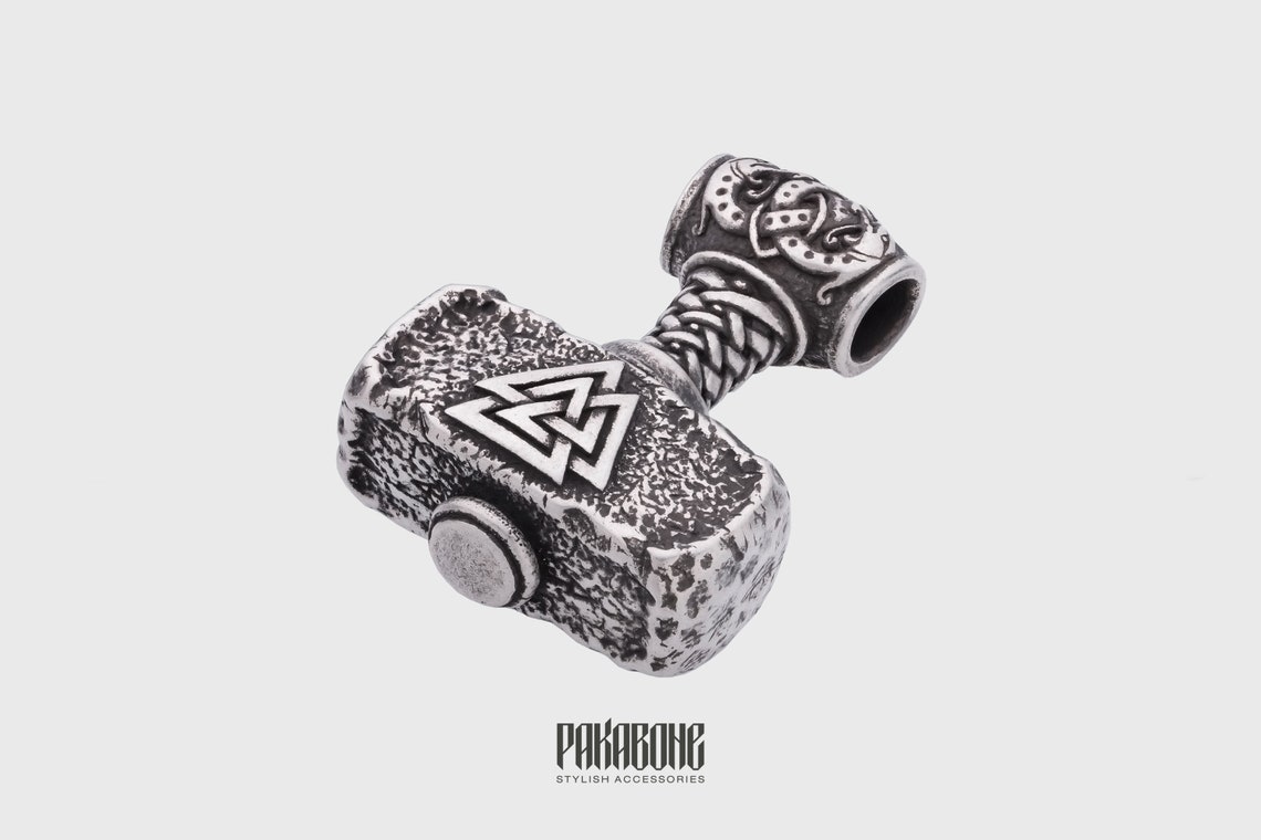 Huge Mjolnir Pendant With Valknut and Triquetra - Thor's Hammer ...