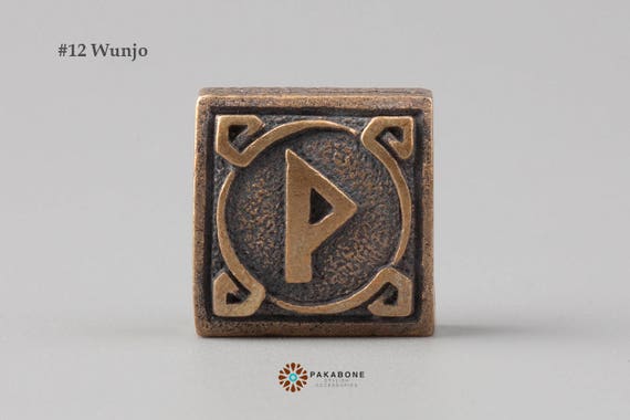 Wunjo Wynn Rune Bronze Charm For Viking Bracelet Midgard | Etsy