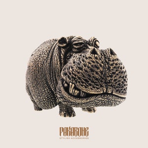 Bronze Miniature Hippopotamus Bronze Figurine Hippo collectible ...