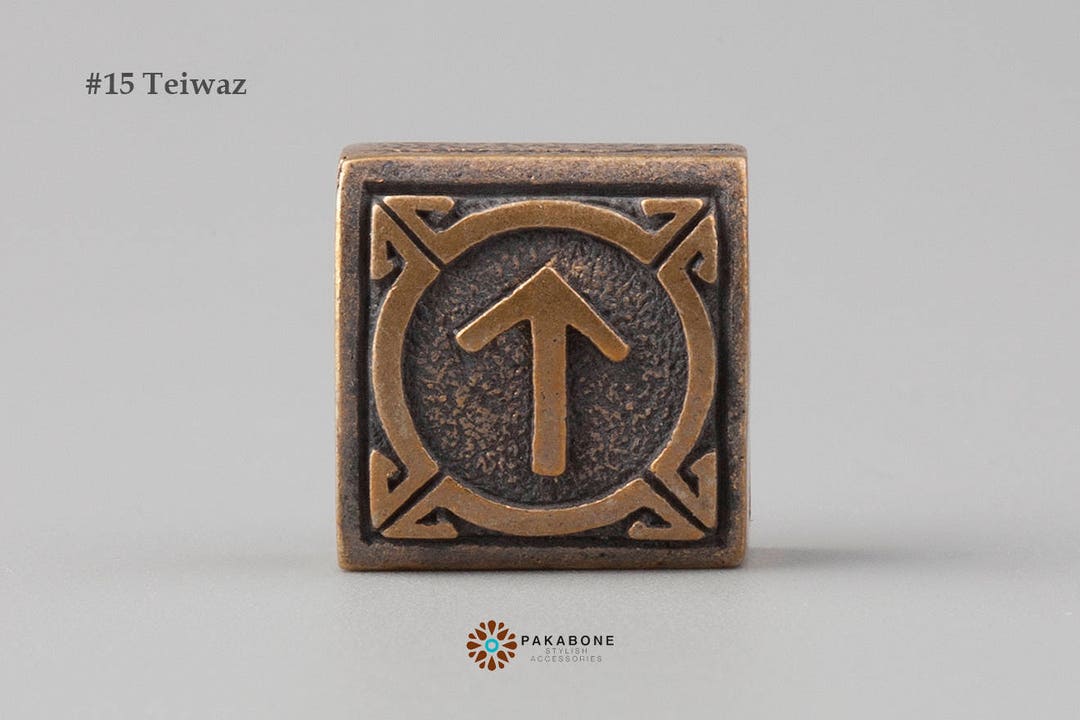 Teiwaz Tiwaz Kano Rune Bronze Charm for Viking Bracelet Midgard ...