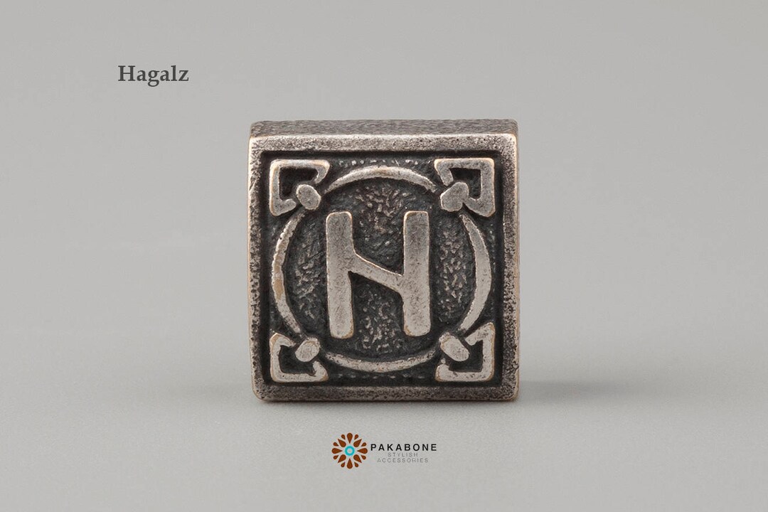 Hagalz Haglaz Rune Charme en bronze plaqué argent pour bracelet viking ...