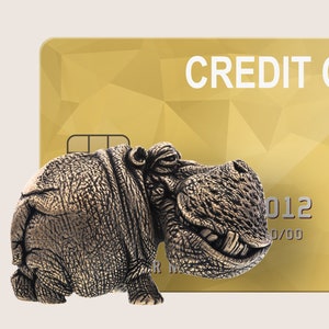 Bronze Miniature Hippopotamus Bronze Figurine Hippo collectible ...