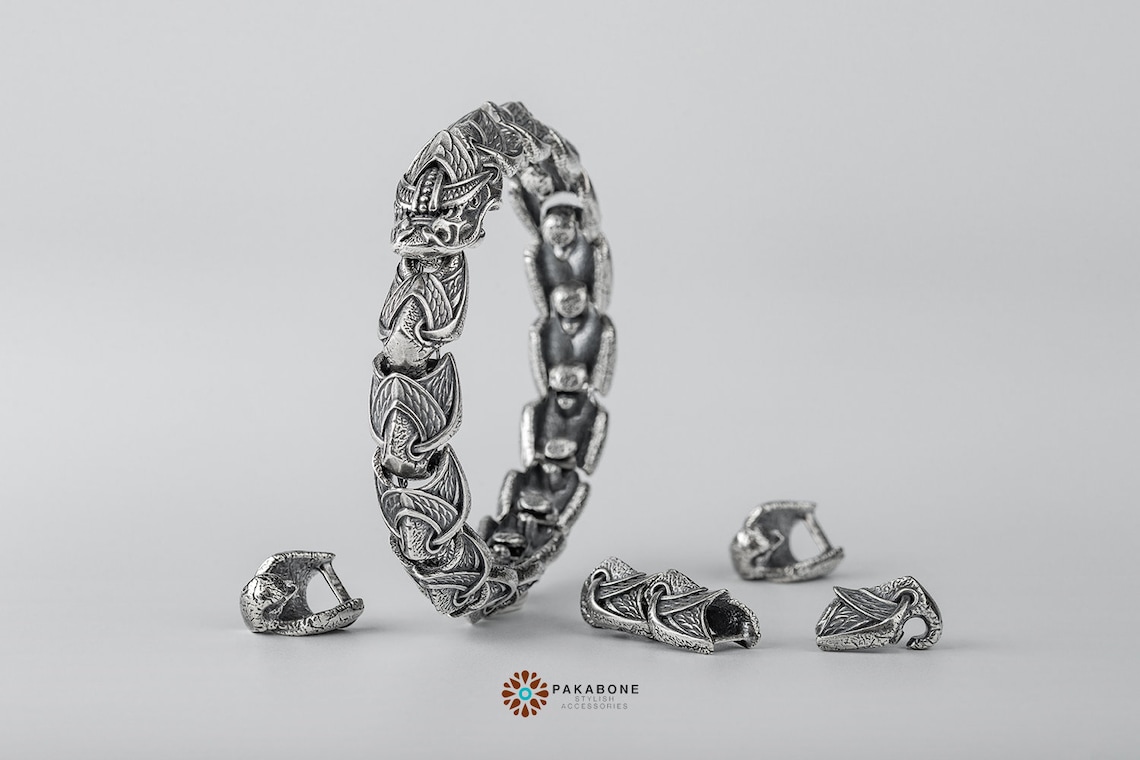 Viking Bracelet Jormungandr Wristband Ouroboros Norse Armband | Etsy