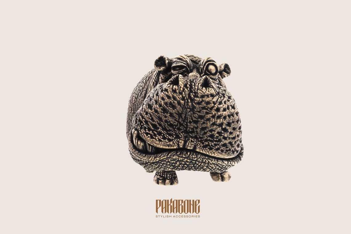 Bronze Miniature Hippopotamus Bronze Figurine Hippo | Etsy