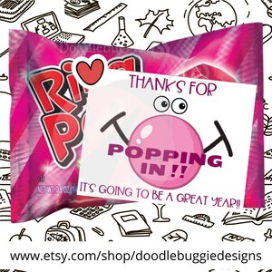 Teacher's Thanks for Popping in Cards, Printable, School Instant ...