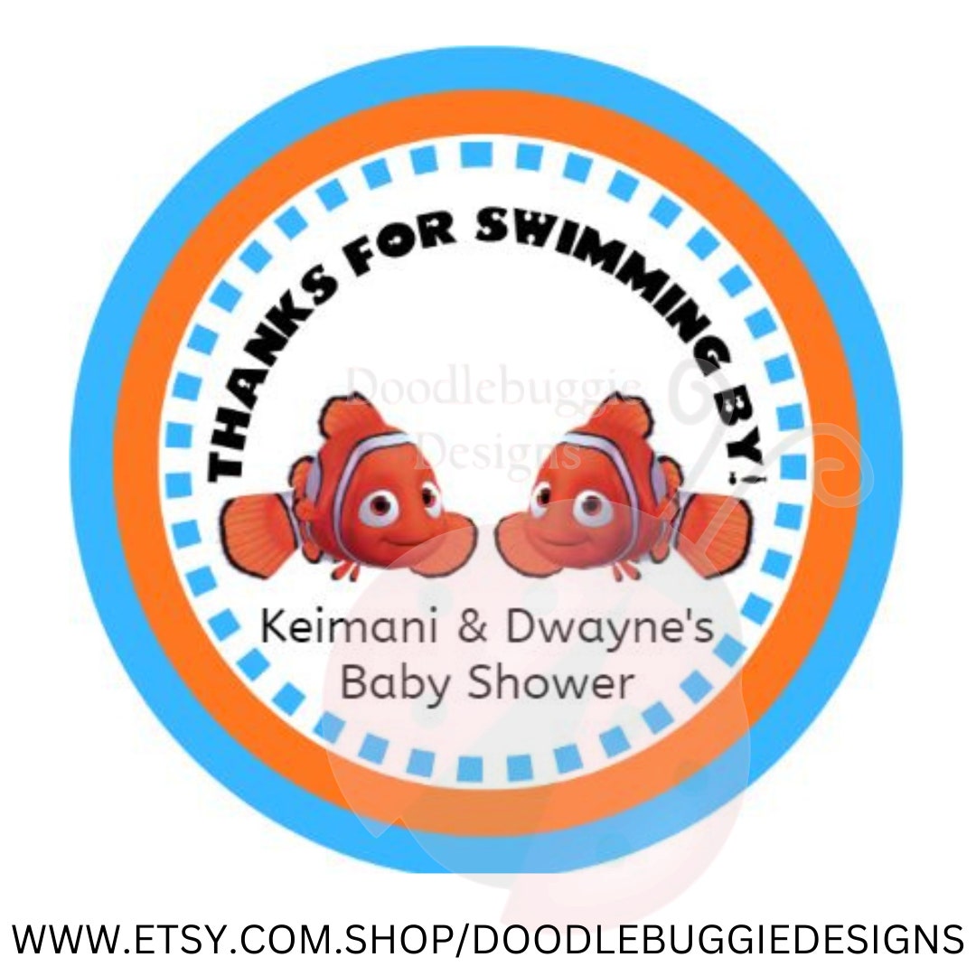 3 PDF DIGITAL FILE Finding Nemo Favor Bag Stickers Editable Template in ...