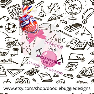 Teacher's Thanks for Popping in Cards, Printable, School Instant ...