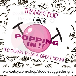 Teacher's Thanks for Popping in Cards, Printable, School Instant ...