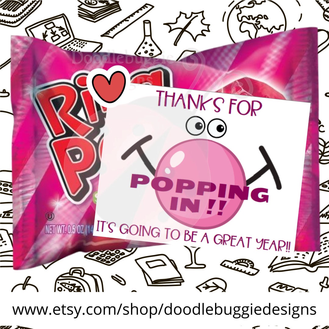 Teacher's Thanks for Popping in Cards, Printable, School Instant ...