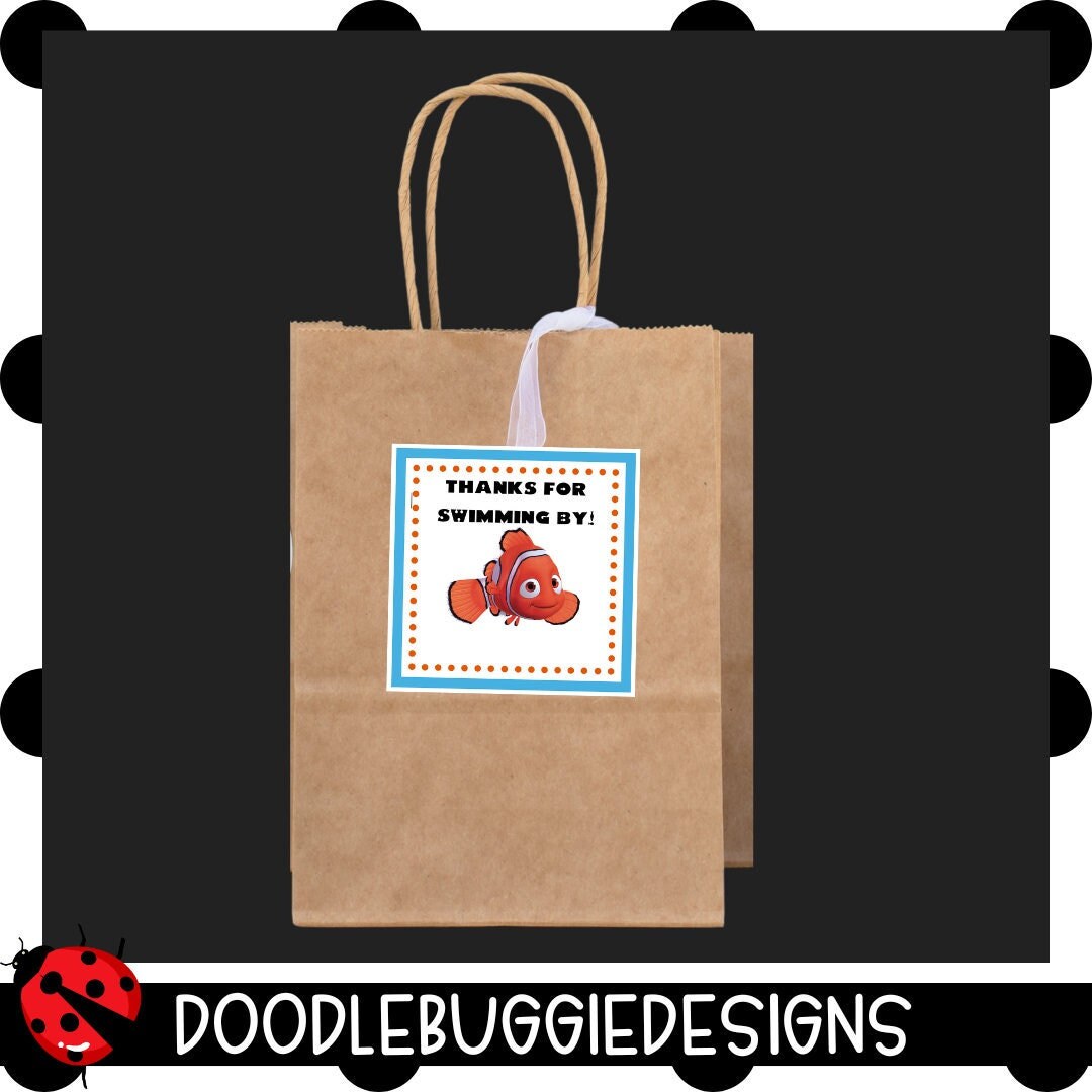 Clown Fish Favor Bag Stickers: Nemo Party Decor (digital File) - Etsy