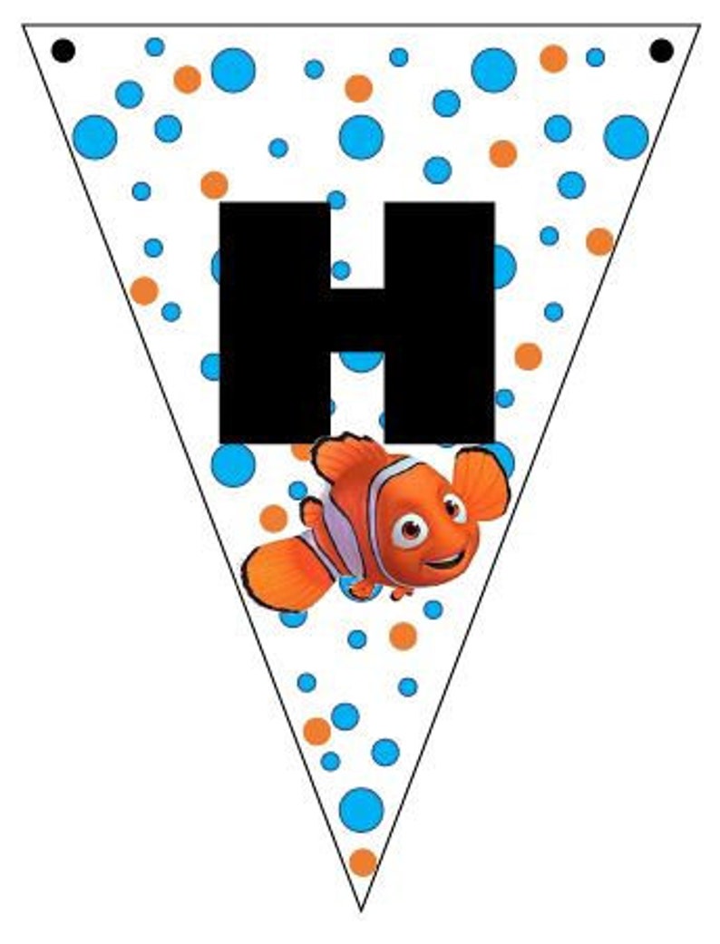 Finding Nemo Happy Birthday Banner PDF File Nemo Birthday - Etsy
