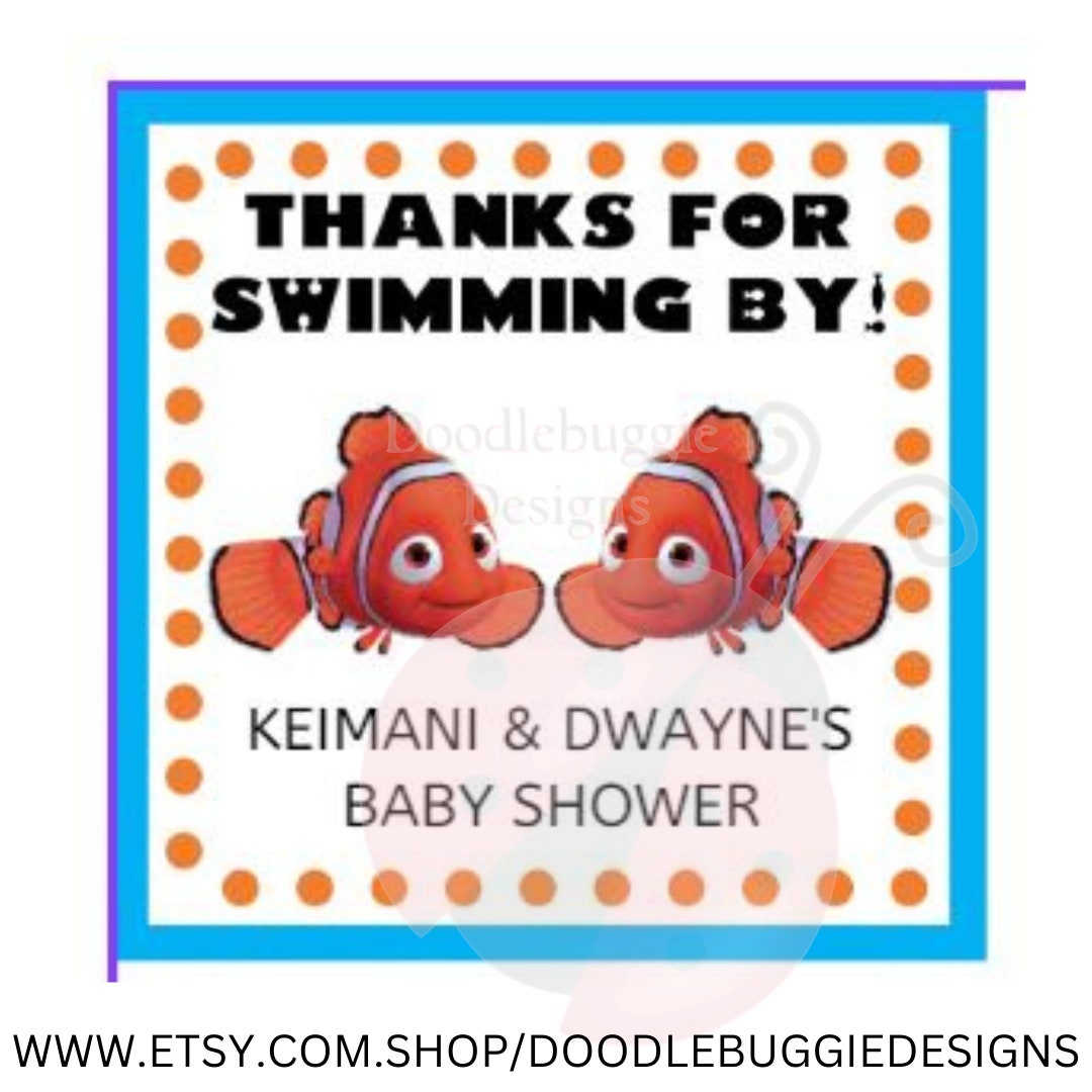 3" PDF DIGITAL FILE - Finding Nemo Favor Bag Stickers Editable Template ...