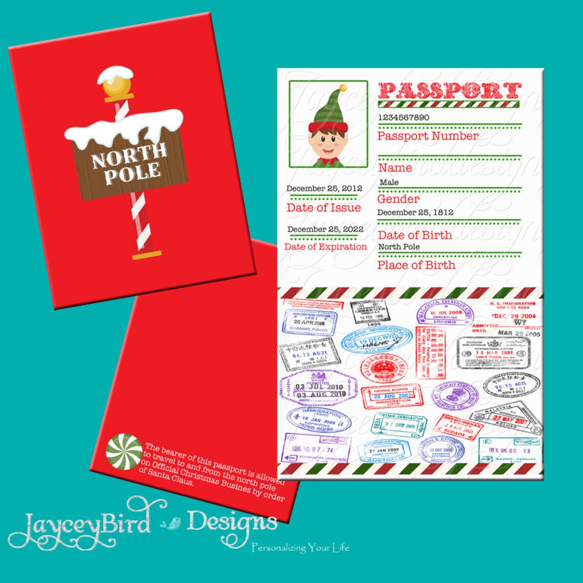 Elf Passport Printable Christmas North Pole Boy and Girl | Etsy New Zealand