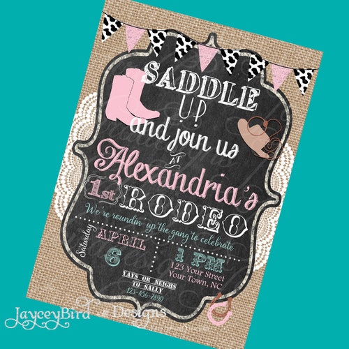 Western Rodeo Ticket Invitation Birthday Party Cowboy Cowgirl | Etsy