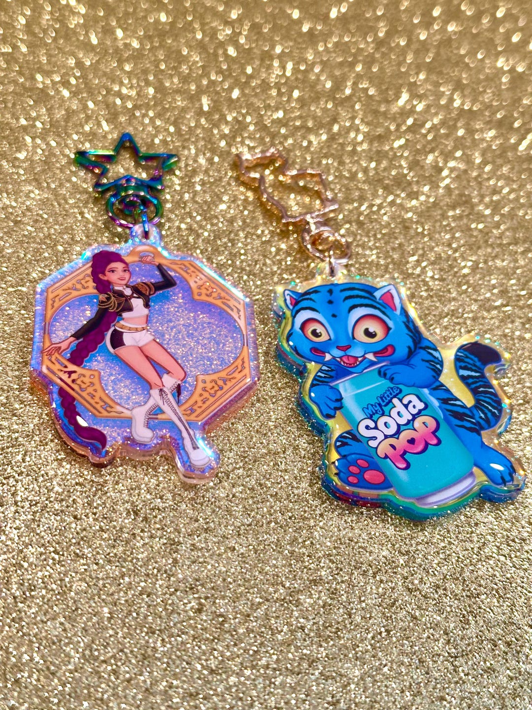 Kpop Huntrx Keychains: Rumi Golden or Derpy Tiger Charm - Etsy