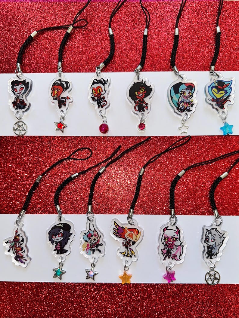 Helluva Boss Phone Charm Stolas Blitz Moxxie Fizzaroli - Etsy