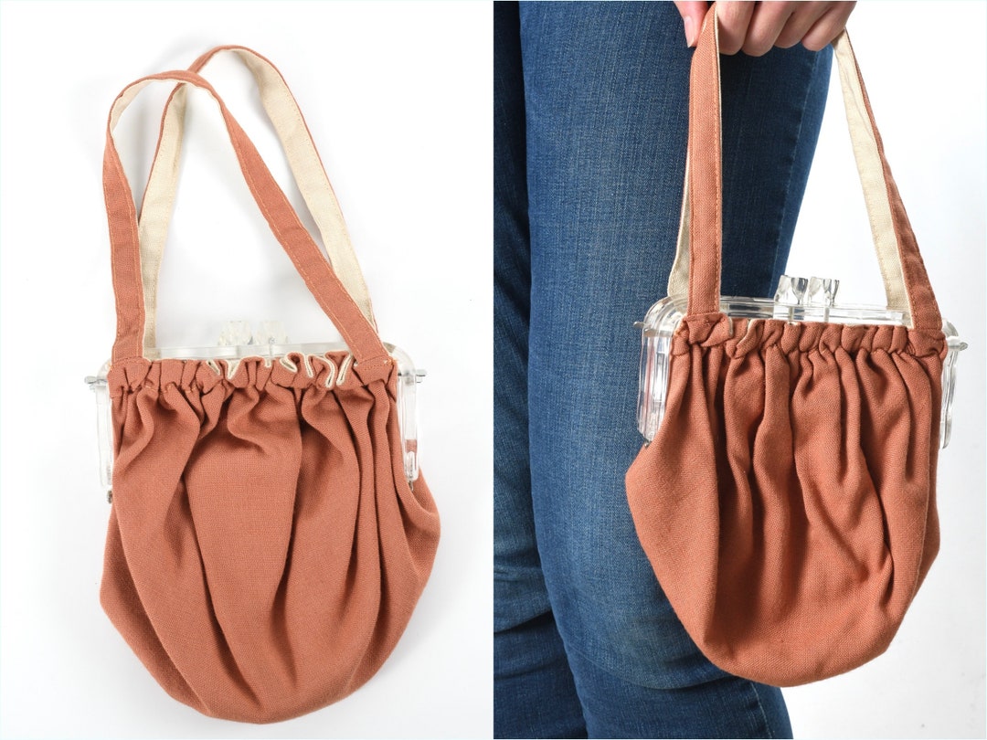 Vintage 1940s Orange Lucite Frame Handbag | True Vintage 40s Orange ...