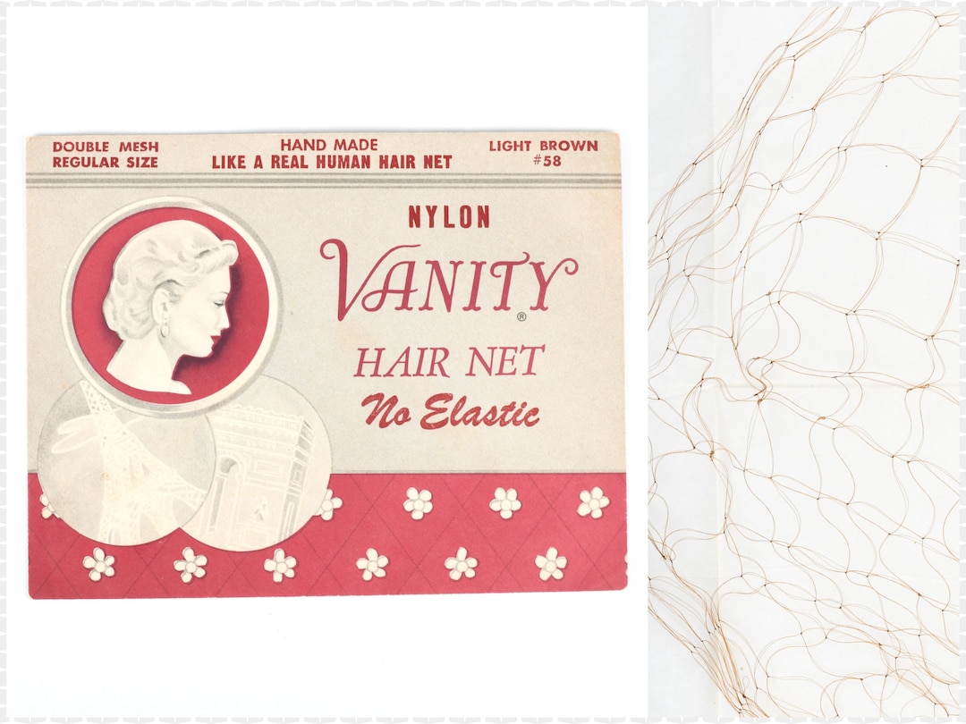 1950s Hair Net Vintage Nylon Hand Made Double Mesh Hairnet Light Brown ...