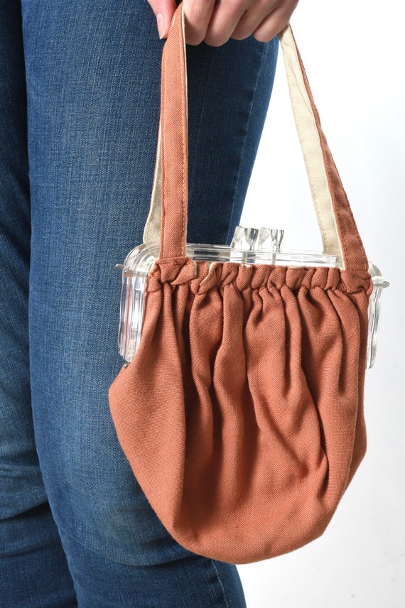 Vintage 1940s Orange Lucite Frame Handbag | True Vint… - Gem