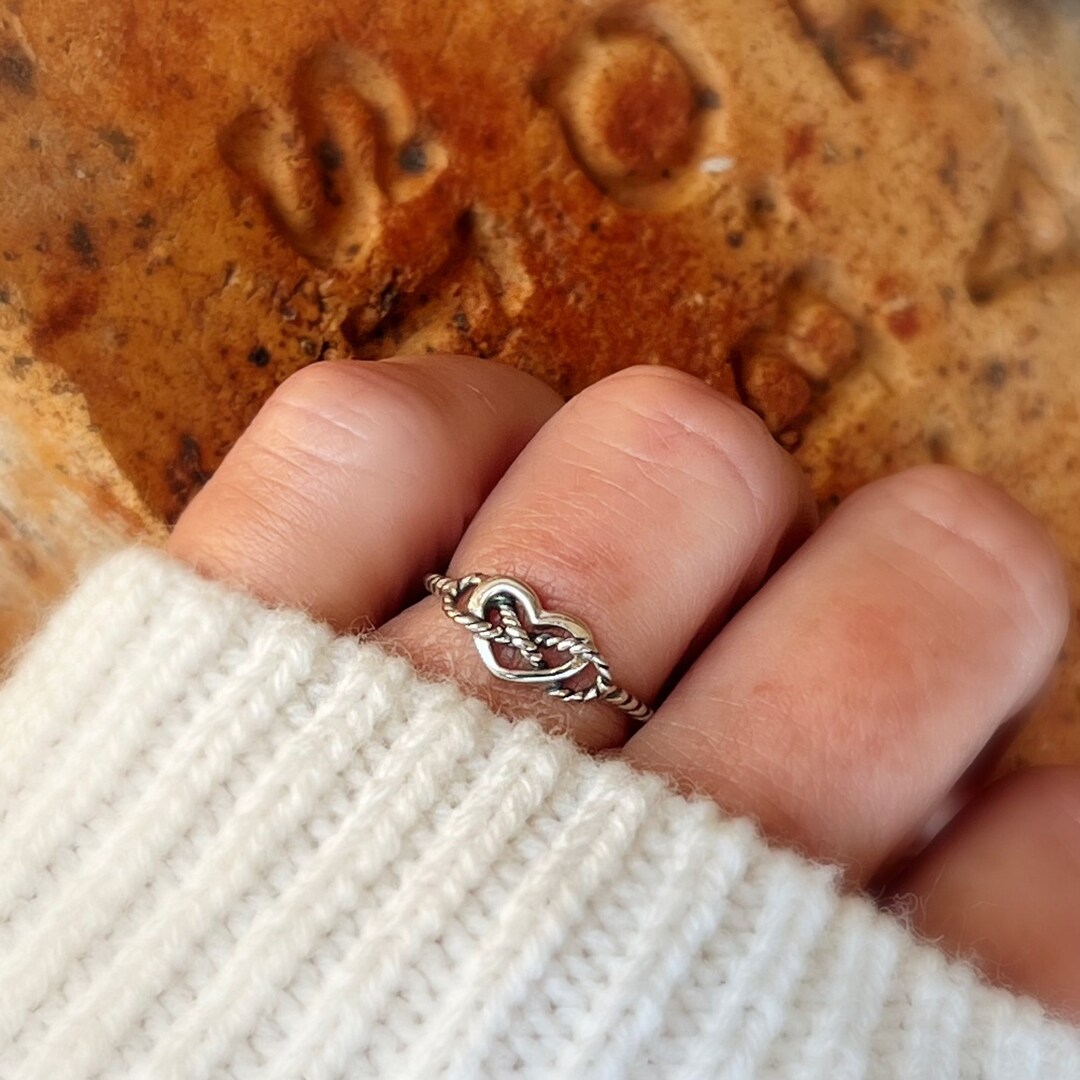 Sterling Silver Heart Infinity Rope Ring Couples Ring Bdsm - Etsy