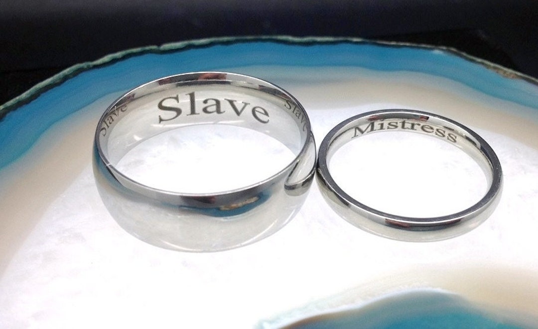 COUPLES CUSTOM BDSM Hidden Message Couples Rings Personalize Ur Own ...