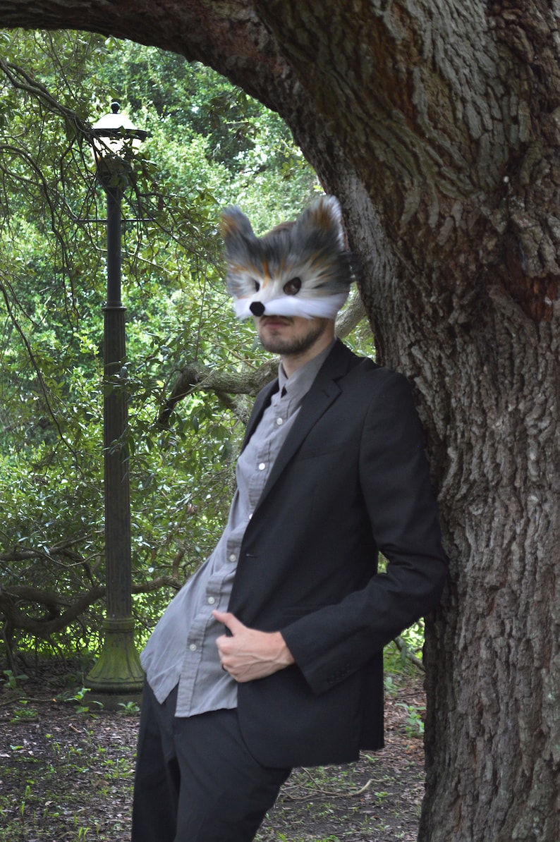Grey Wolf Faux Fur Mask, Handmade - Etsy