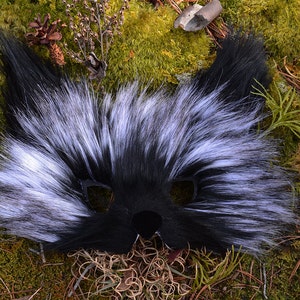 Silver Fox Faux Fur Mask, Handmade - Etsy