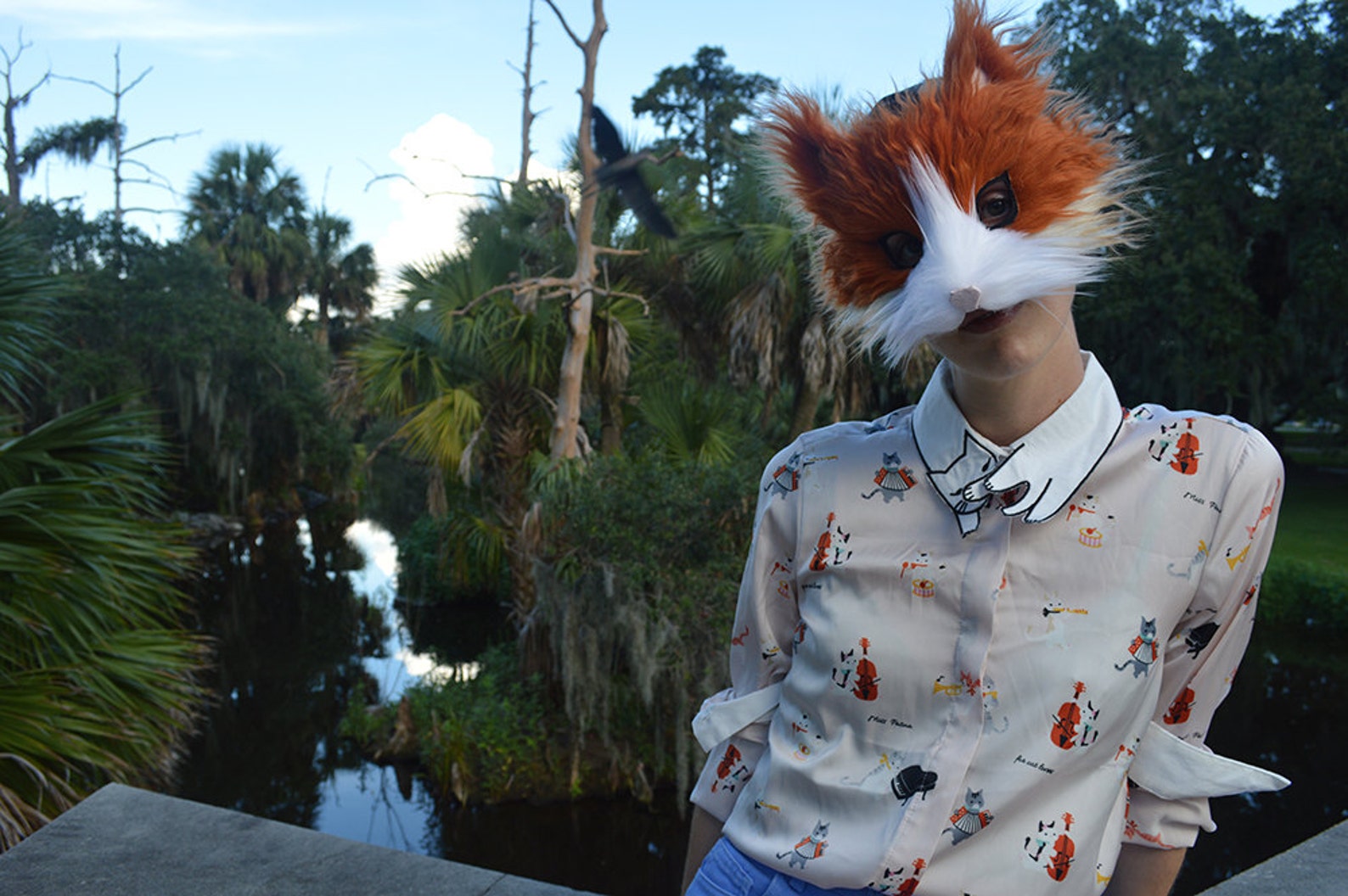 Faux Fur Ginger Cat Mask Handmade - Etsy