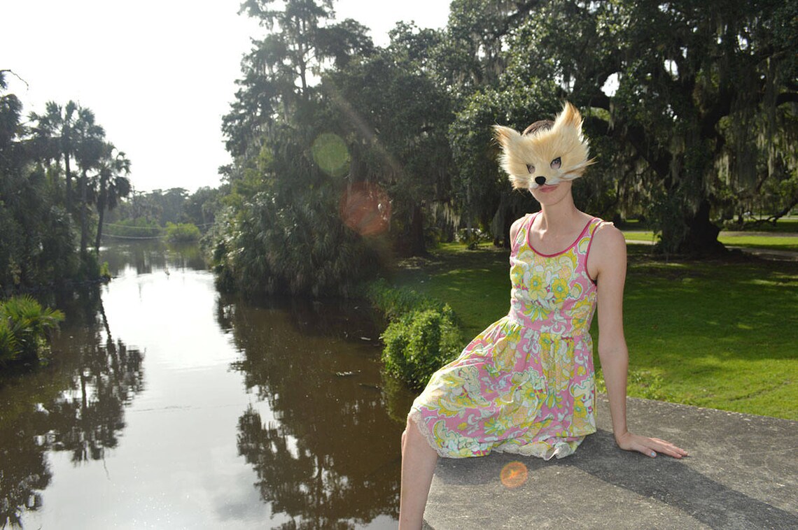 Blonde Fox Faux Fur Mask Handmade - Etsy