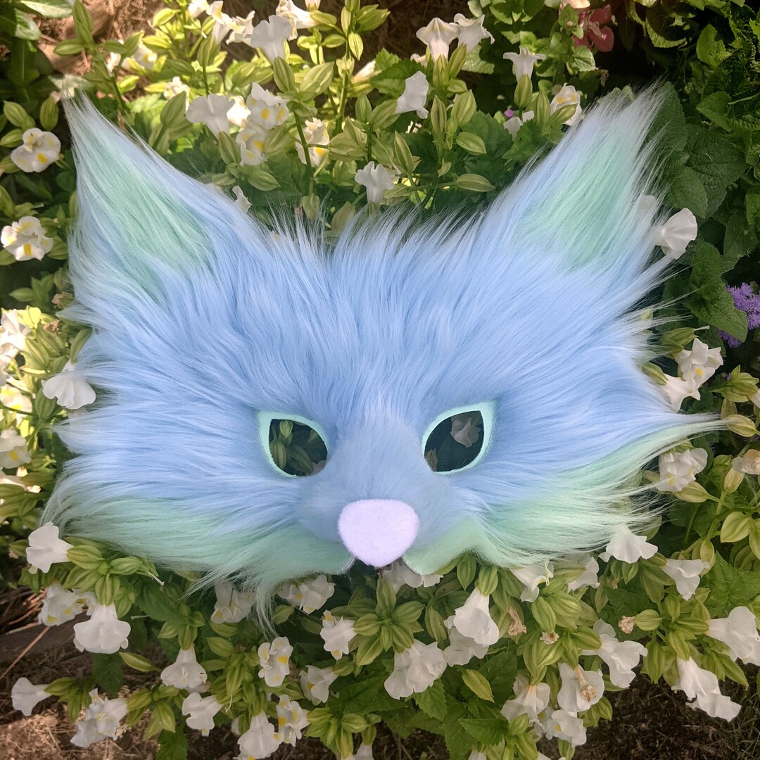 Ice Blue Mint Fox Mask - Etsy