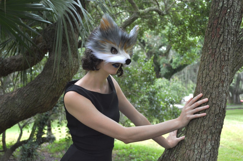 Grey Wolf Faux Fur Mask, Handmade - Etsy
