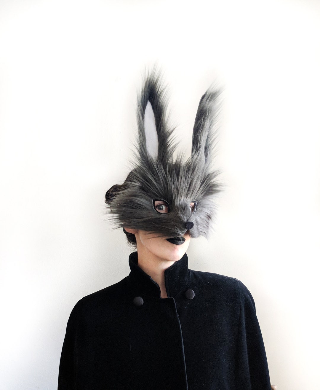 Slate Rabbit Mask, Handmade - Etsy