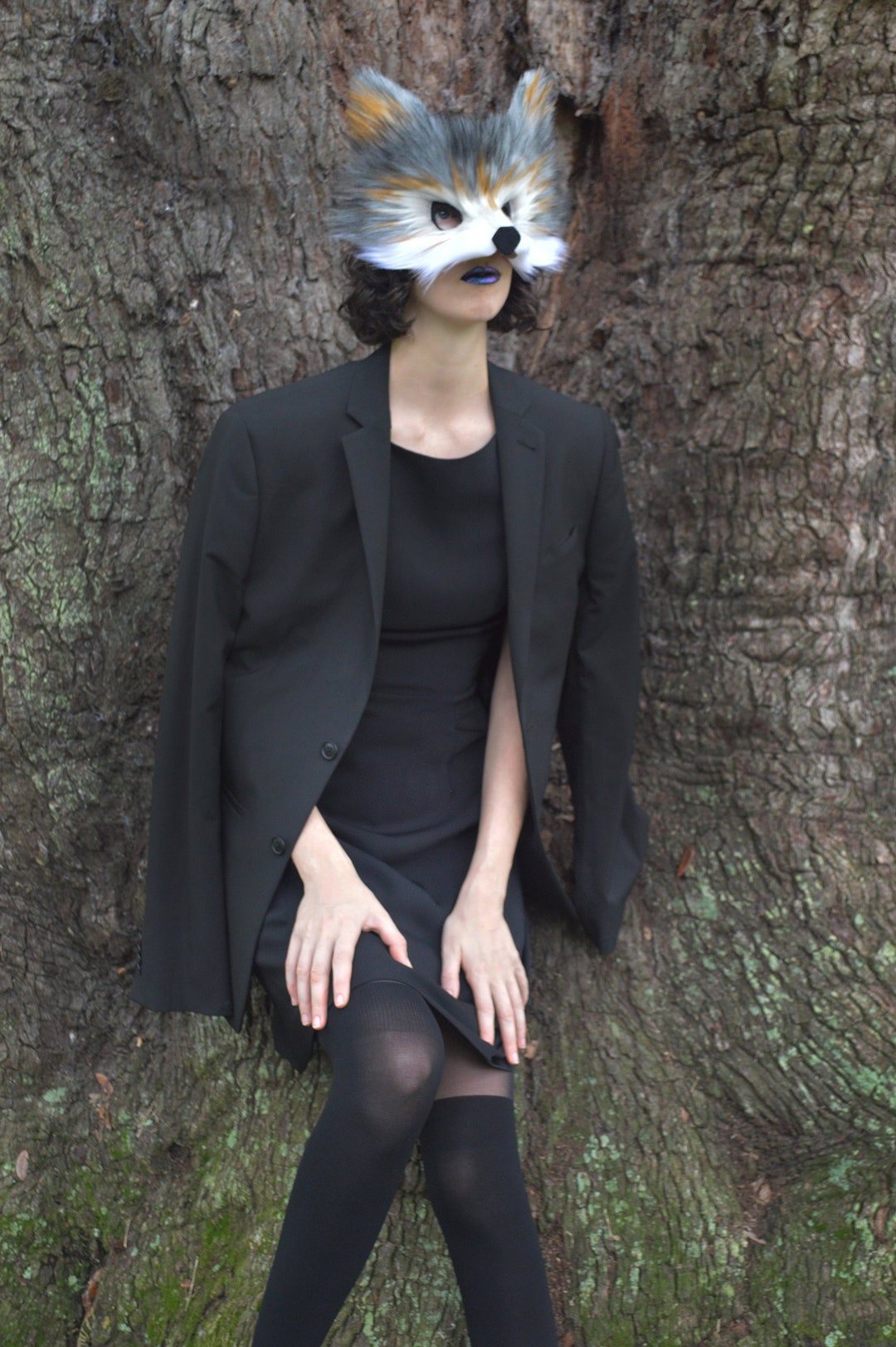 Grey Wolf Faux Fur Mask, Handmade - Etsy
