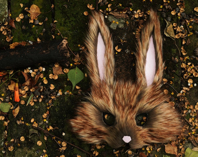 Brown Rabbit Mask Handmade - Etsy