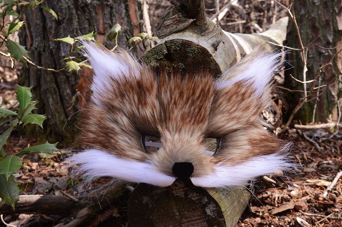 Wild Coyote Faux Fur Mask, Handmade - Etsy